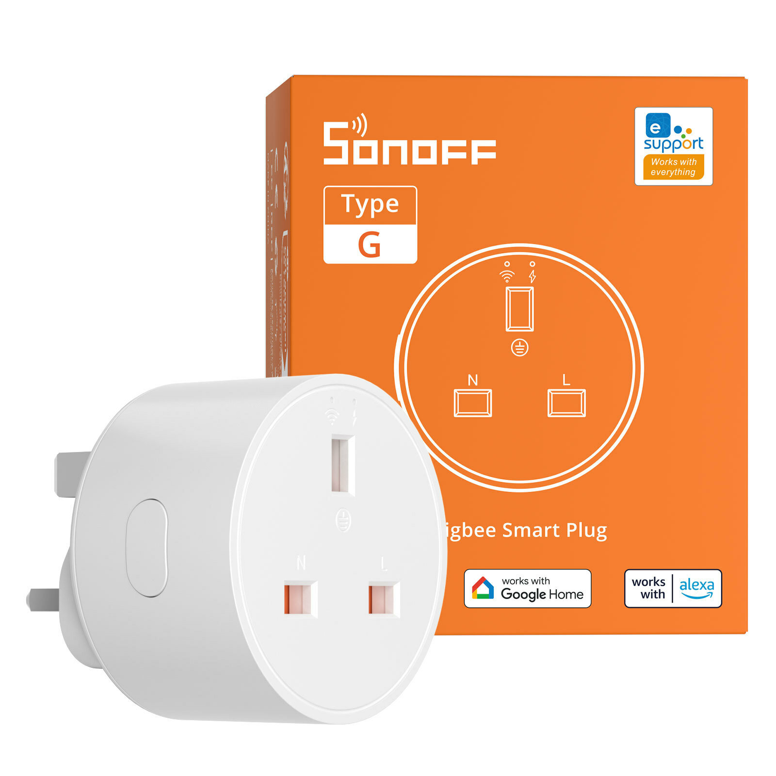 Умная розетка Sonoff S60 Zigbee с таймером, статистикой энергопотребления, европейскими и британскими стандартами, голосовым управлением.