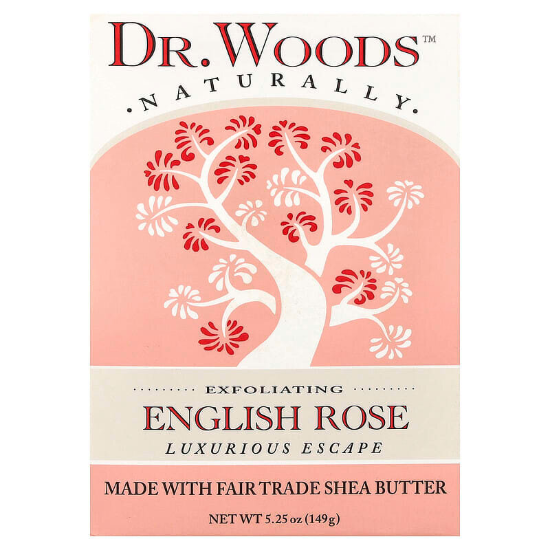 Dr. Woods, английское мыло с ароматом розы, осветляющее кожу, 149 г