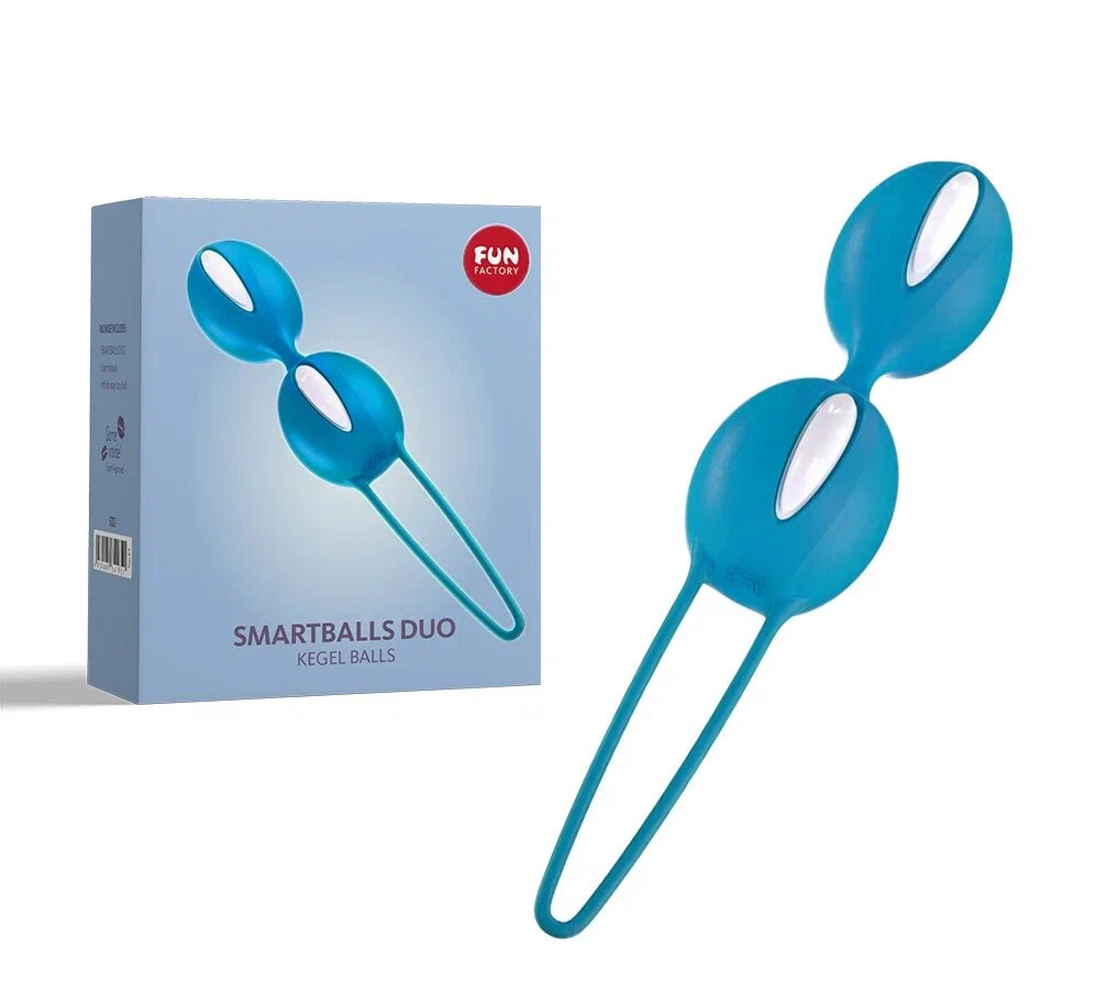 Вагинальные шарики Fun Factory Smartballs Teneo Duo, рельефные, с смещенным центром, силикон