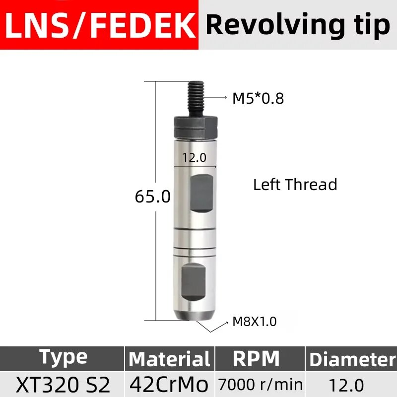 Поворотный патрон LNS/FEDEK XT320 S2 D12 M8 левый