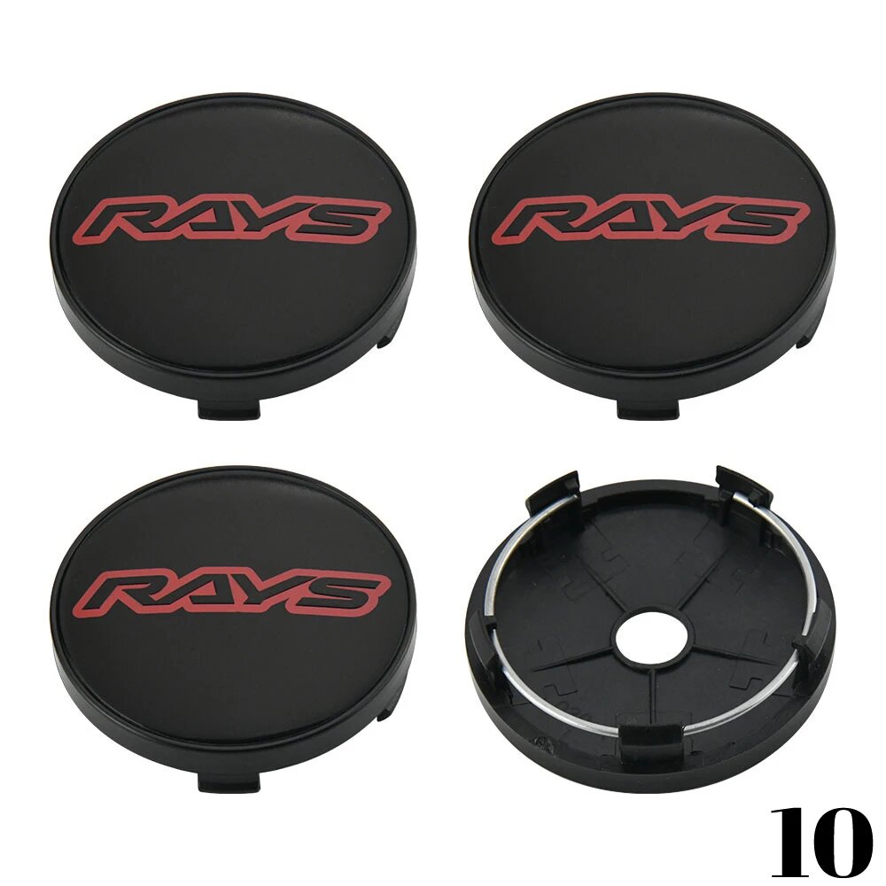 Колпачки центральные колесные Эмблема VOLK RAYS GRAM Стикеры логотипом OD 62mm (clip 57mm), No.10
