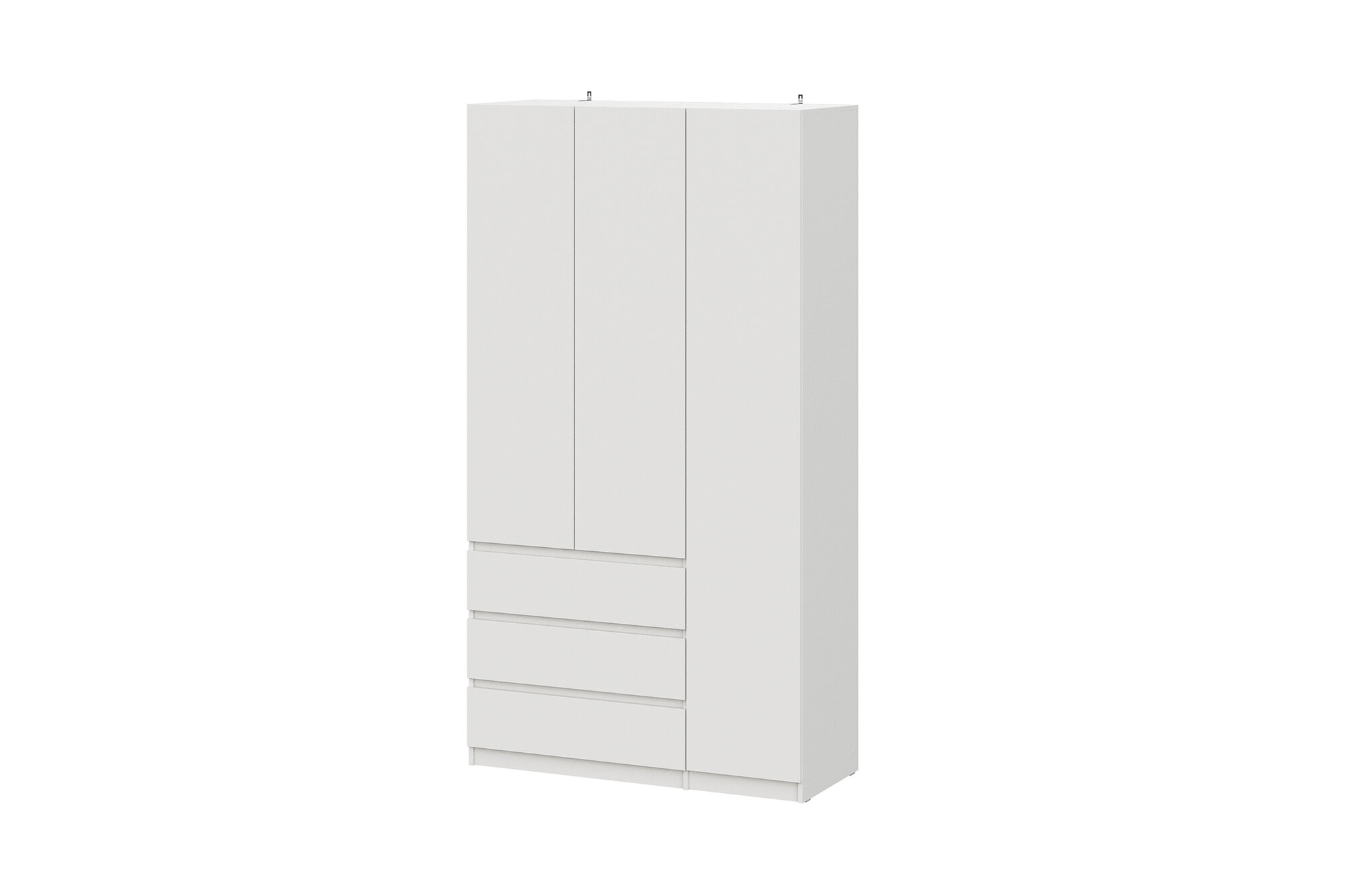 Шкаф для одежды Нонтон Грандис, 120x50x220 см, 3 ящика, белый