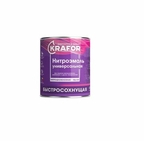 Эмаль Krafor НЦ-132 белая 17 кг, универсальная, для внутренних и наружных работ 481