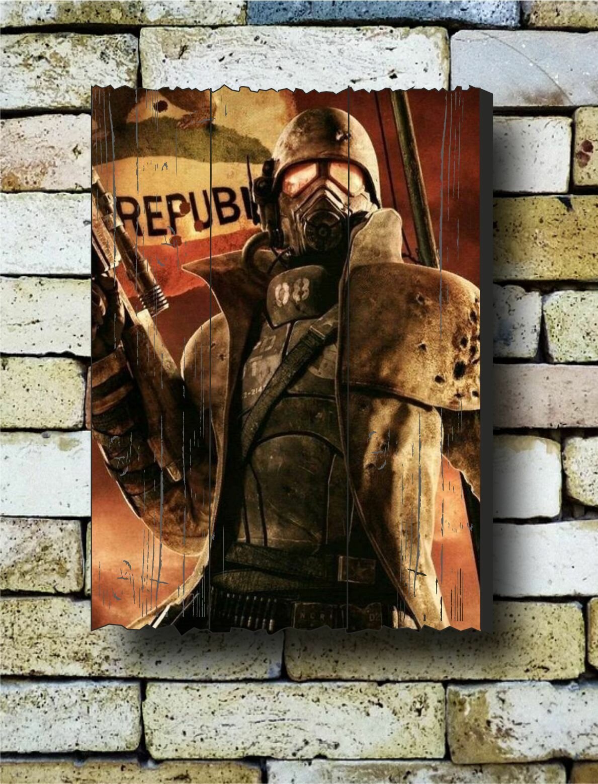 Картина на досках Fallout. Фолаут. Анклав. Пост-апокалипсис.