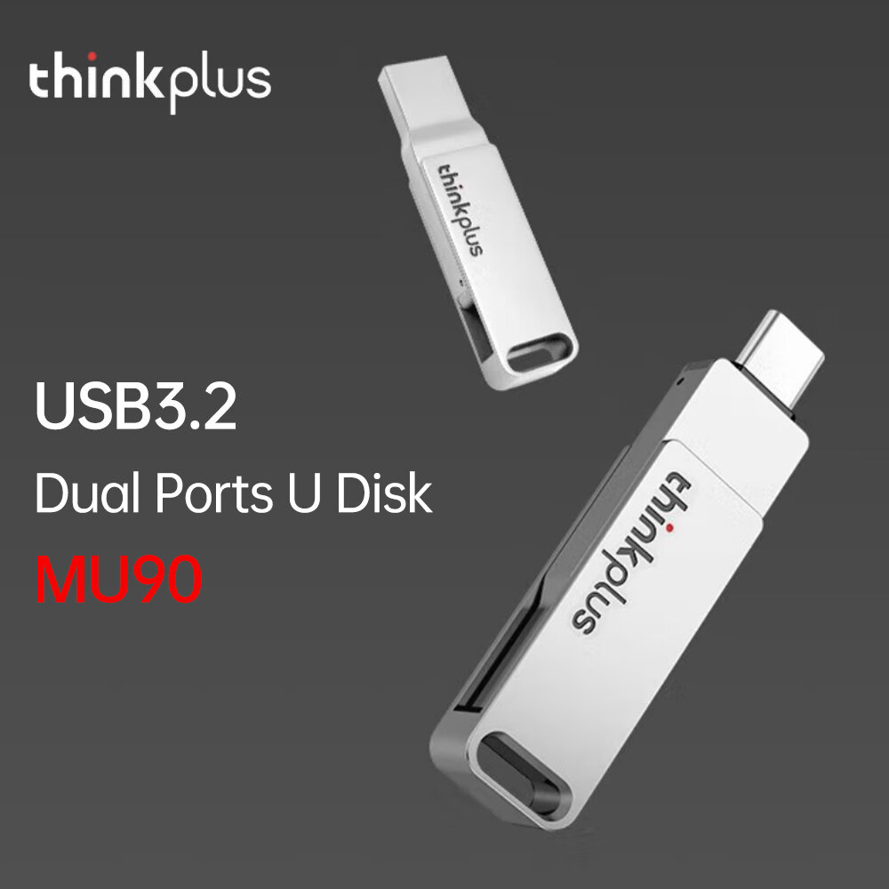 Флешнакопитель thinkplus MU90 64GB USB3.2 TypeC: Высокоскоростной, совместимый с ПК, автомобилем и с