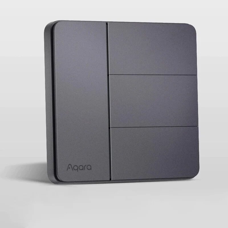 Умный выключатель на стене Aqara Smart Wall Switch Z1 Zigbee 3.0 с нулевым проводом (с нулевым проводом) 1/2/3/4 клавишный беспроводной умный выключатель для Apple Homekit — 3 клавишный серый
