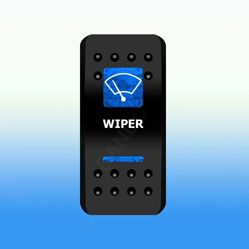 Кулисный переключатель Wiper, синий светодиод, водонепроницаемый