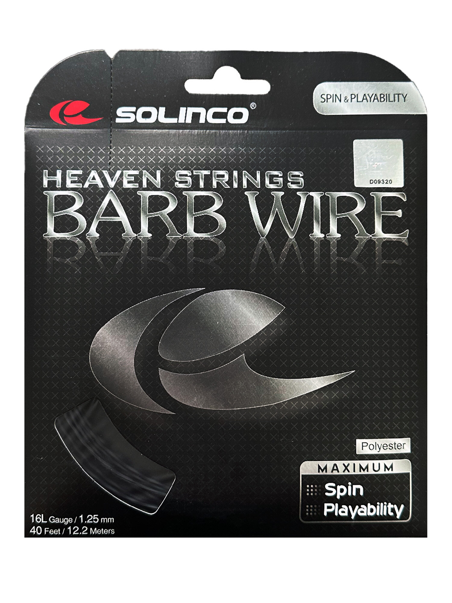 Теннисные струны для ракетки 1.25мм Solinco Barb Wire 12.2 метров черный