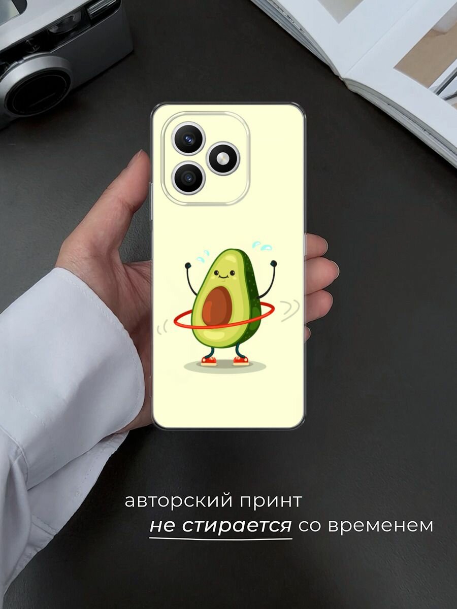 Силиконовый чехол на Honor X8d / Хонор X8d с принтом Авокадо с обручем — фото 1