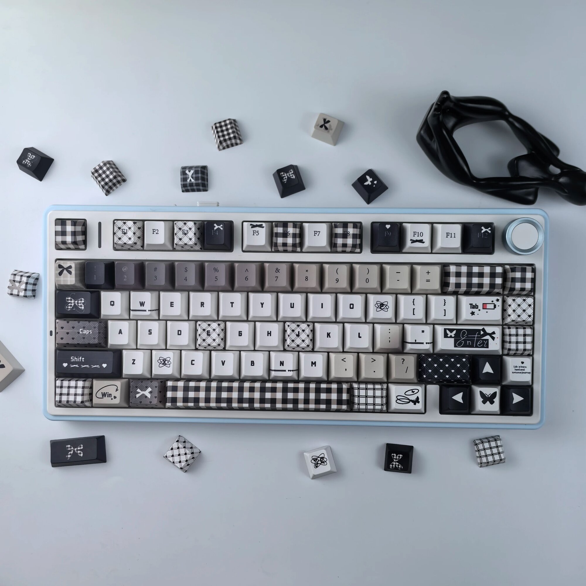MAIMOOO Черно-белые клавиши PBT для DIY клавиатур