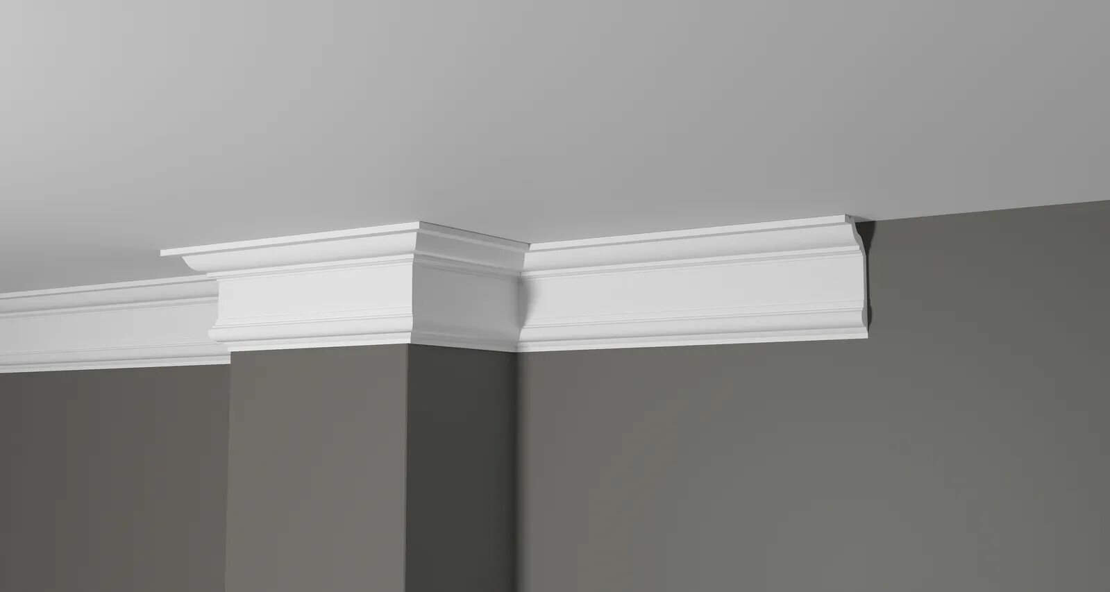 Карниз Decor-Dizayn DD502 Белая Лепнина Д2000хВ80хТ40 / Декор Дизайн.