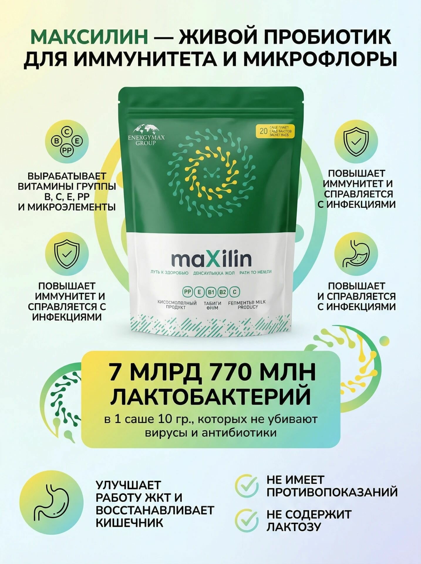 Максилин Maxilin Energy Max пробиотик