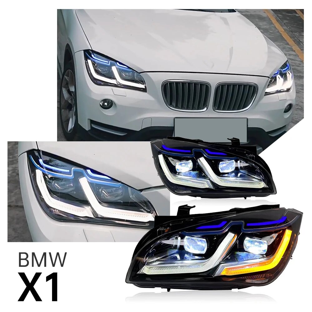 Фары для автомобиля BMW X1 E84 2010-2015 года выпуска, обновлённые до стиля фаров M5, автомобильные аксессуары, подключение и использование без дополнительных изменений, 2 штуки