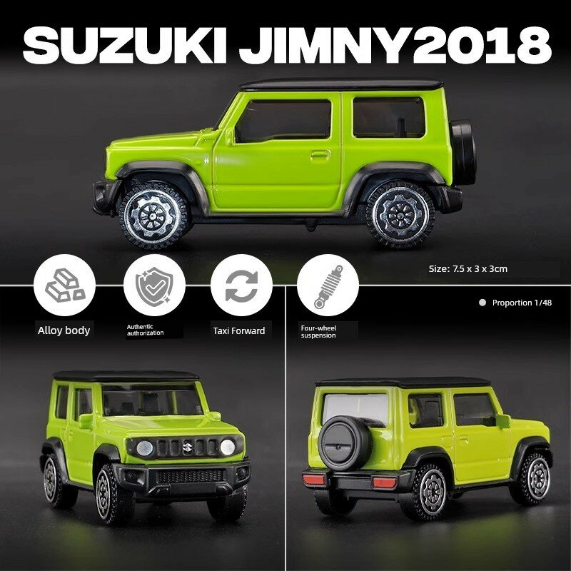 Официальная алюминиевая модель автомобиля Suzuki Jimny Зеленый для детей Мини-гонка 1:64