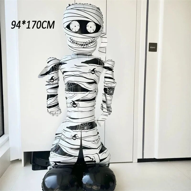Воздушный шар из алюминиевой фольги в форме стоящей мумии размером 170*94 см, шар на Хэллоуин , 1 шт.
