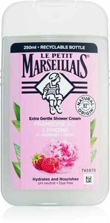 Средство для душа Le Petit Marseillais Raspberry BIO & Peony, кремовый гель, 250 мл