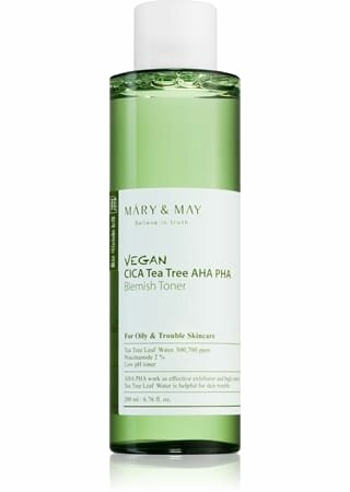 Тоник для ухода за кожей Mary&May Cica Tea Tree AHA PHA, 200 мл