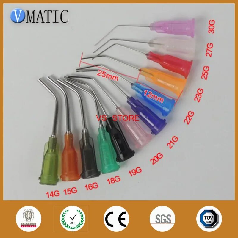 Игольчатые наконечники для клея 14G 45 Degree Bent