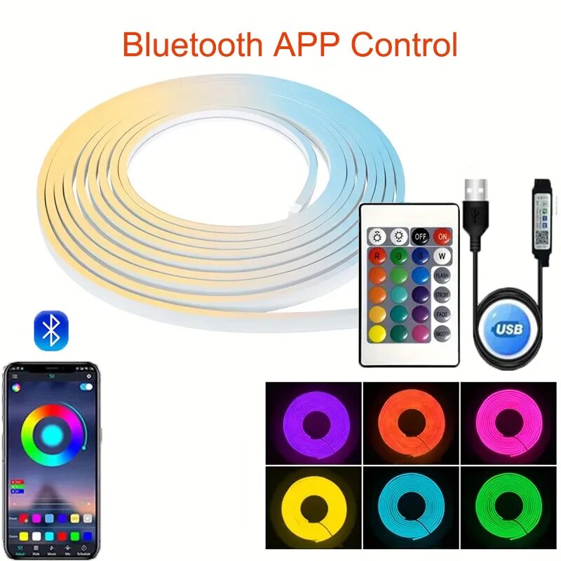 RGB светодиодная лента KcoiiFun 1 метр Синий, Bluetooth Control, 5m-16.4ft