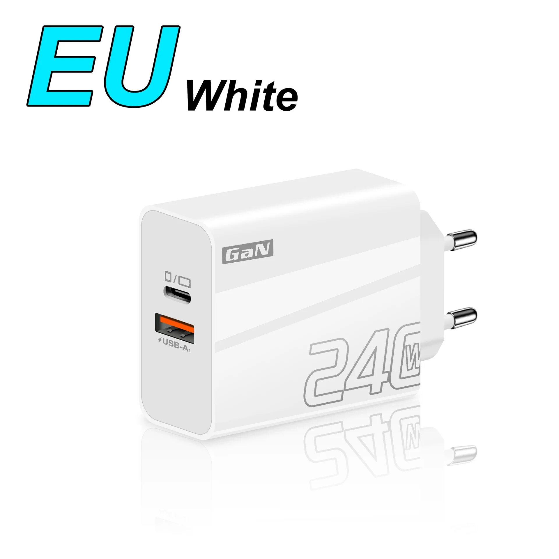 Зарядное устройство GaN EU White 240 Вт