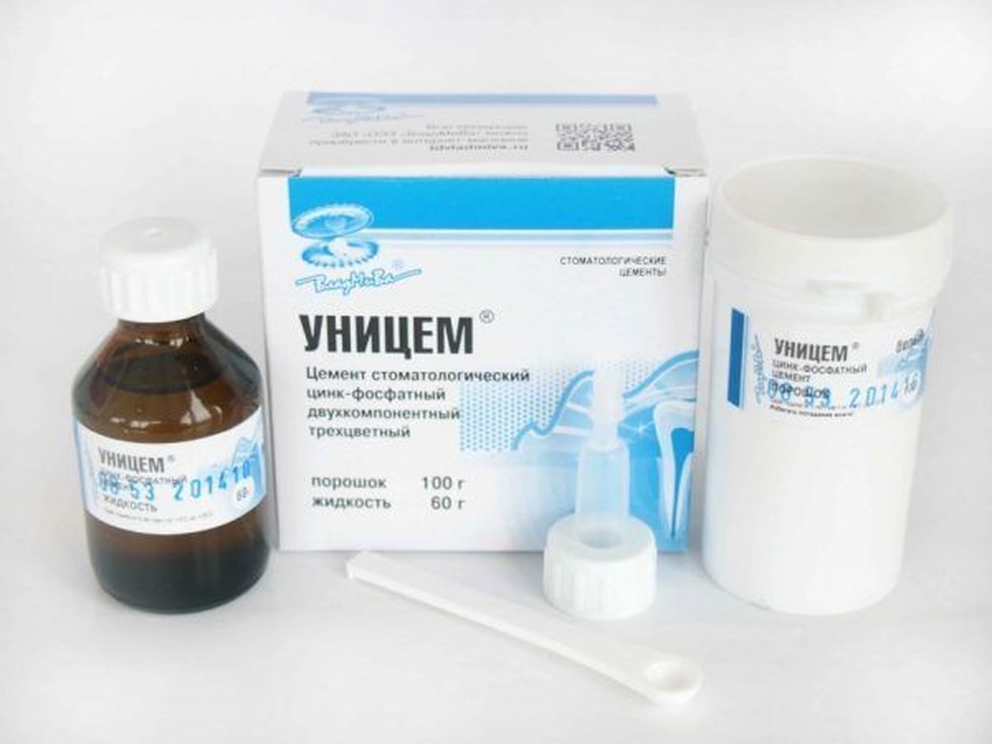 Цемент ВладМиВа "Уницем", для пломбирования и фиксации, белый, 100 гр.