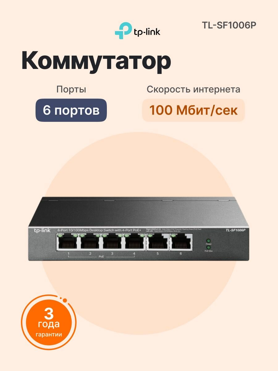 Коммутатор TP-LINK TL-SF1006P