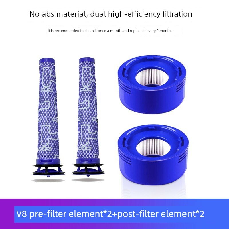 Передний и задний фильтры для пылесоса Dyson V8, 2+2 шт, HEPA предварительный и задний воздушный фильтр, полный комплект