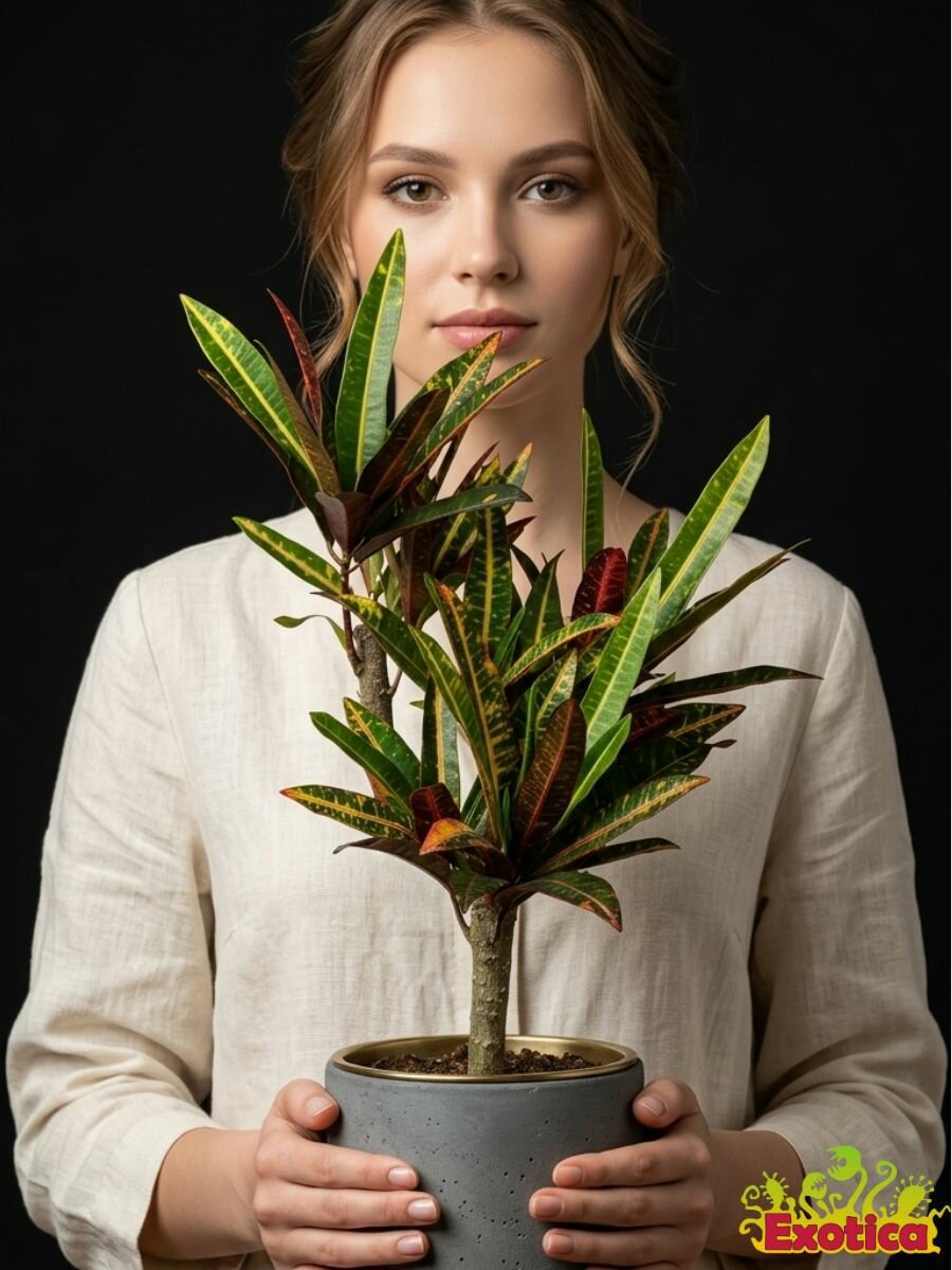 Кодиеум Экскуренс (Codiaeum Excurrens) D6см, комнатное растение