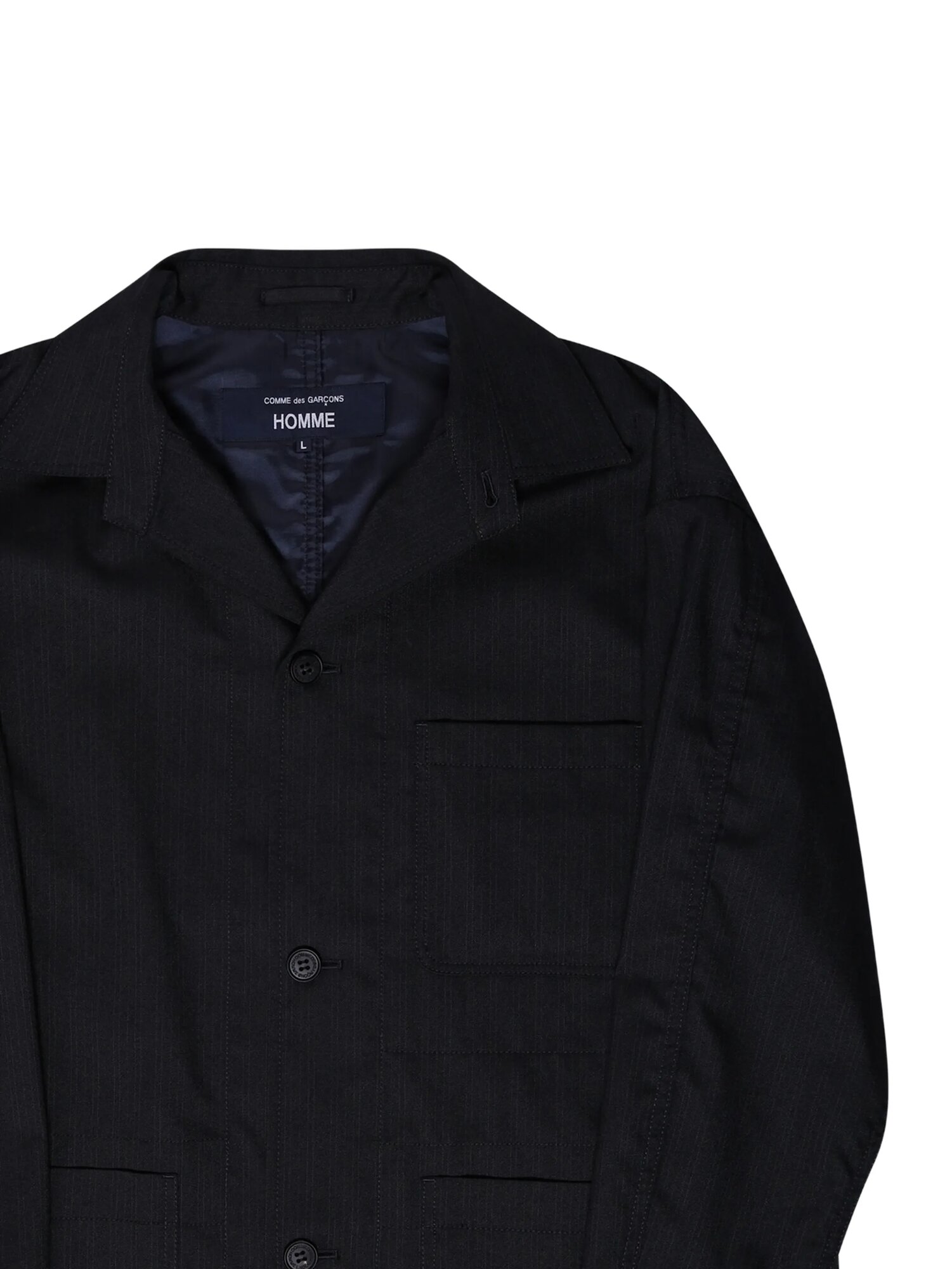 Куртка COMME des GARCONS Notched-lapel patch-pocket jacket, размер M, black/black — фото 1