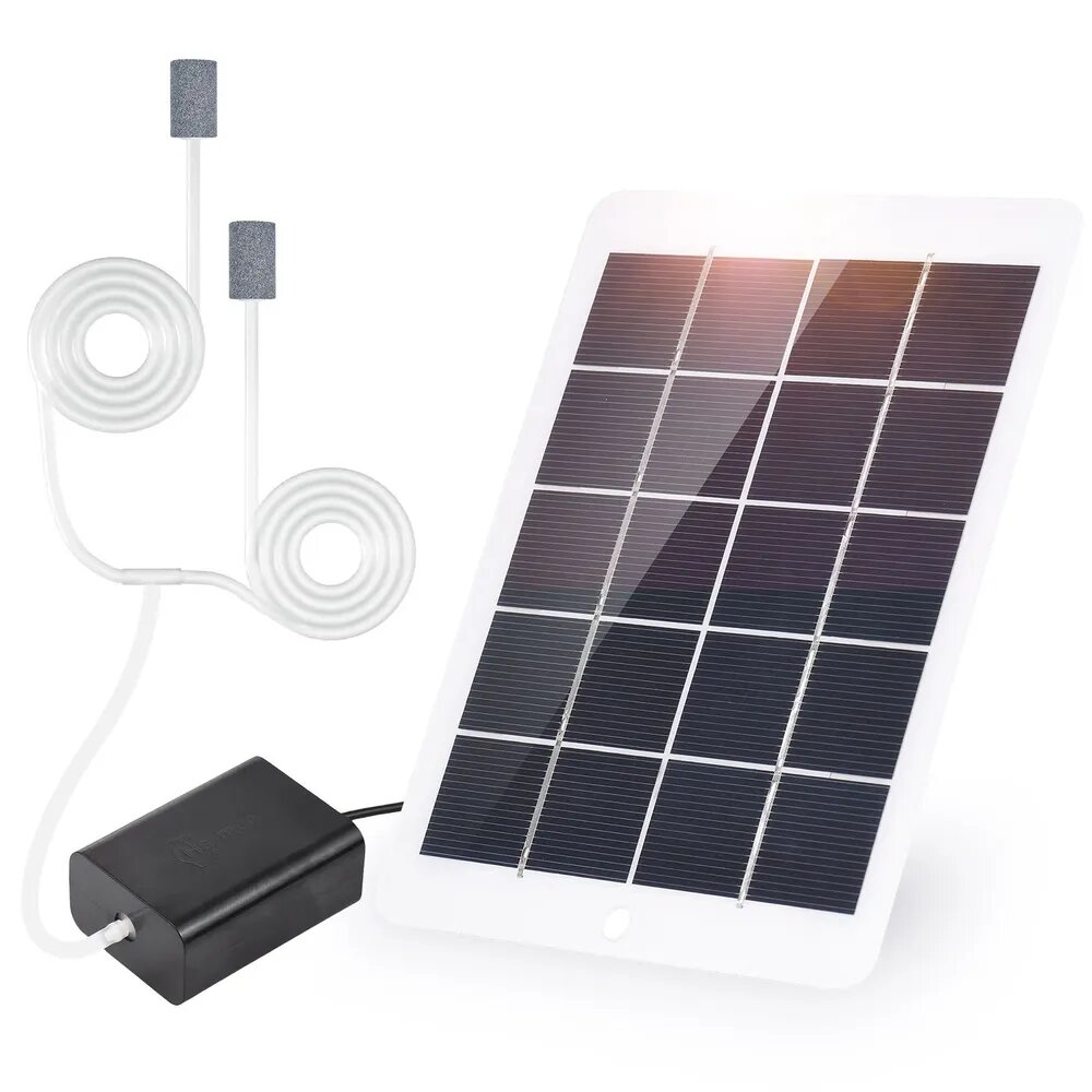 3W/5V солнечный кислородный насос с двойным воздушным камнем, Shinylife