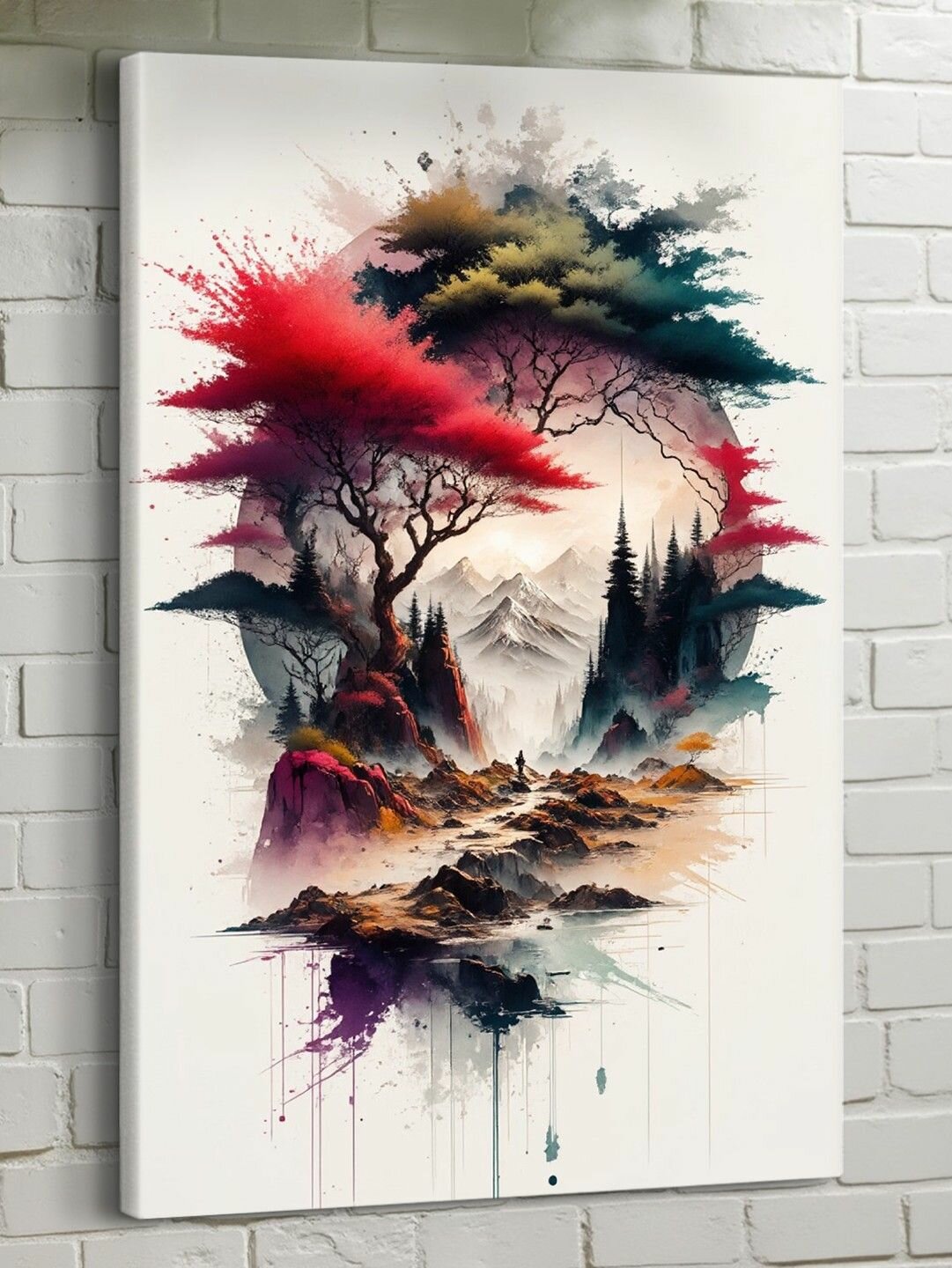 "Где сходятся горы и сны" - картина на холсте, 80x50 см.