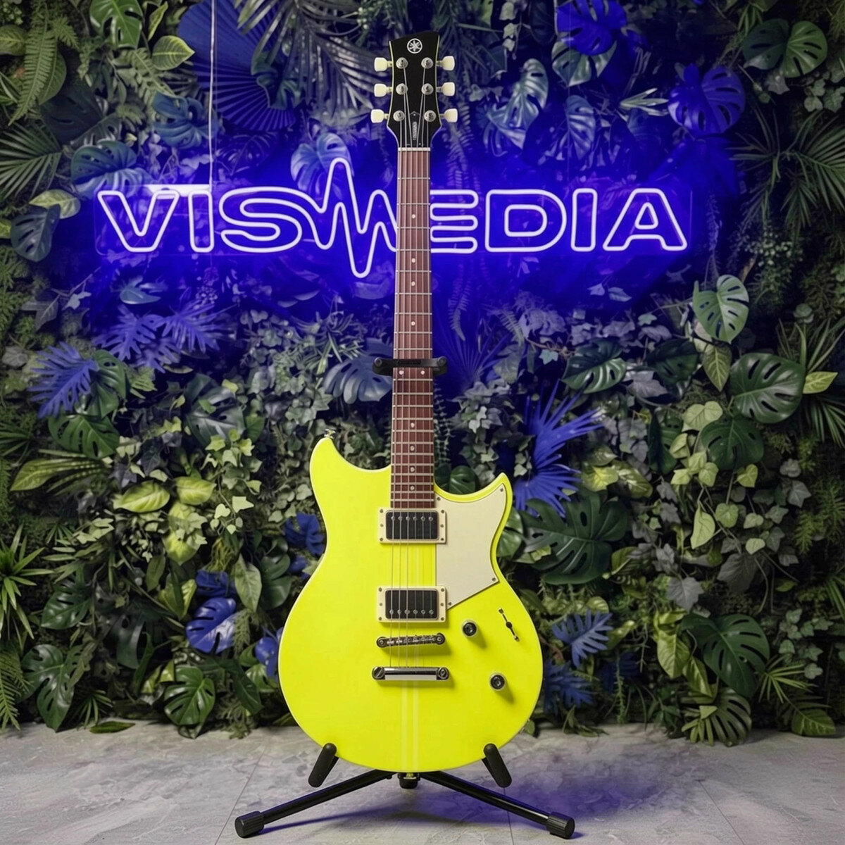 Электрогитара Yamaha RSE20, NEON YELLOW, корпус и гриф из красного дерева
