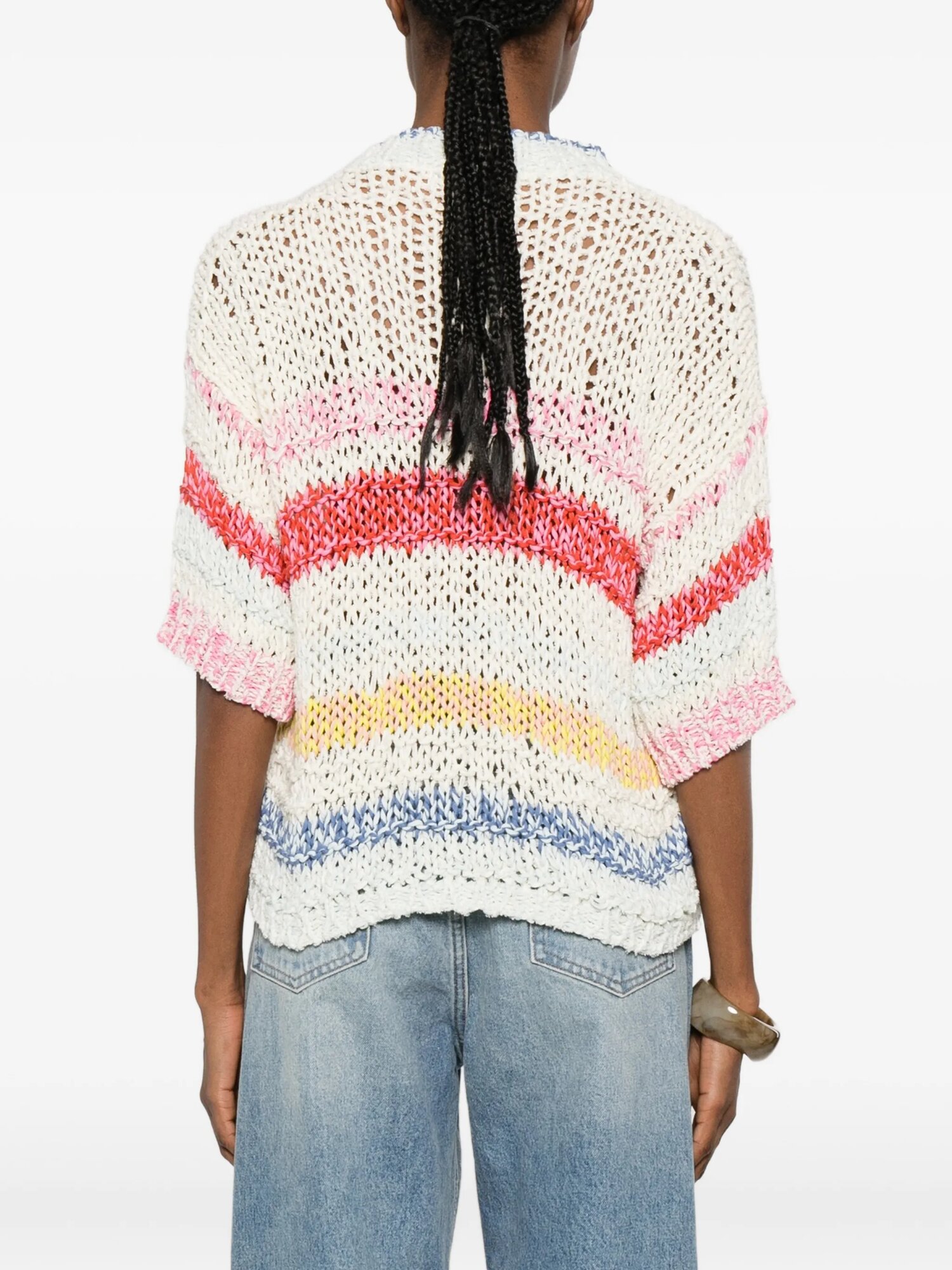 Свитер Roberto Collina Striped open-knit sweater, размер 44, , разноцветный — фото 1