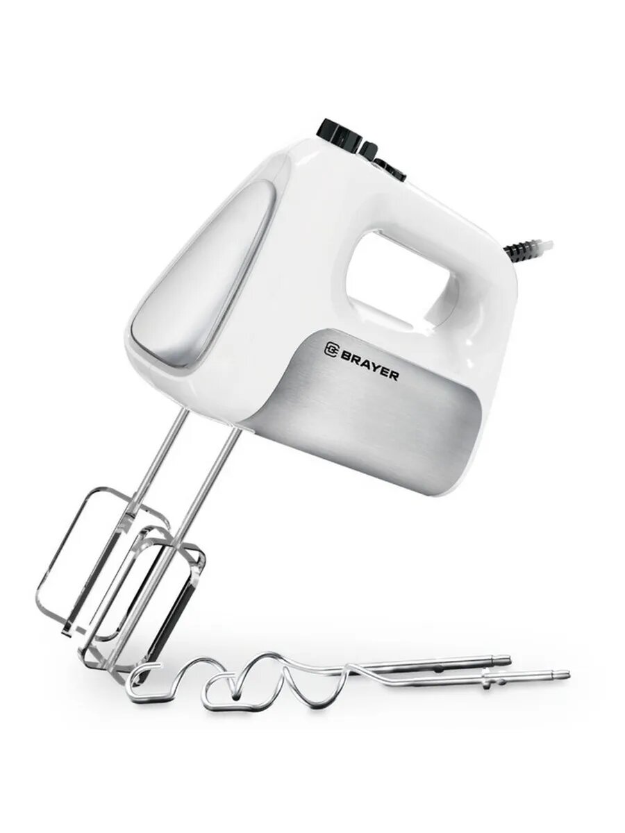 Миксер BRAYER 1303BR, ручной, 500 Вт, 5 скоростей