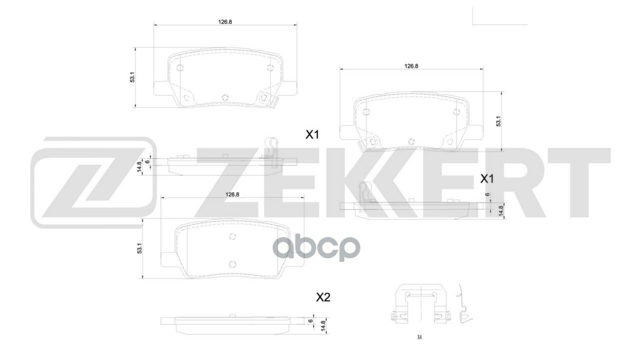 Колодки торм. диск. задн. Tesla Model S 15- Model X 15- Zekkert арт. bs-1405