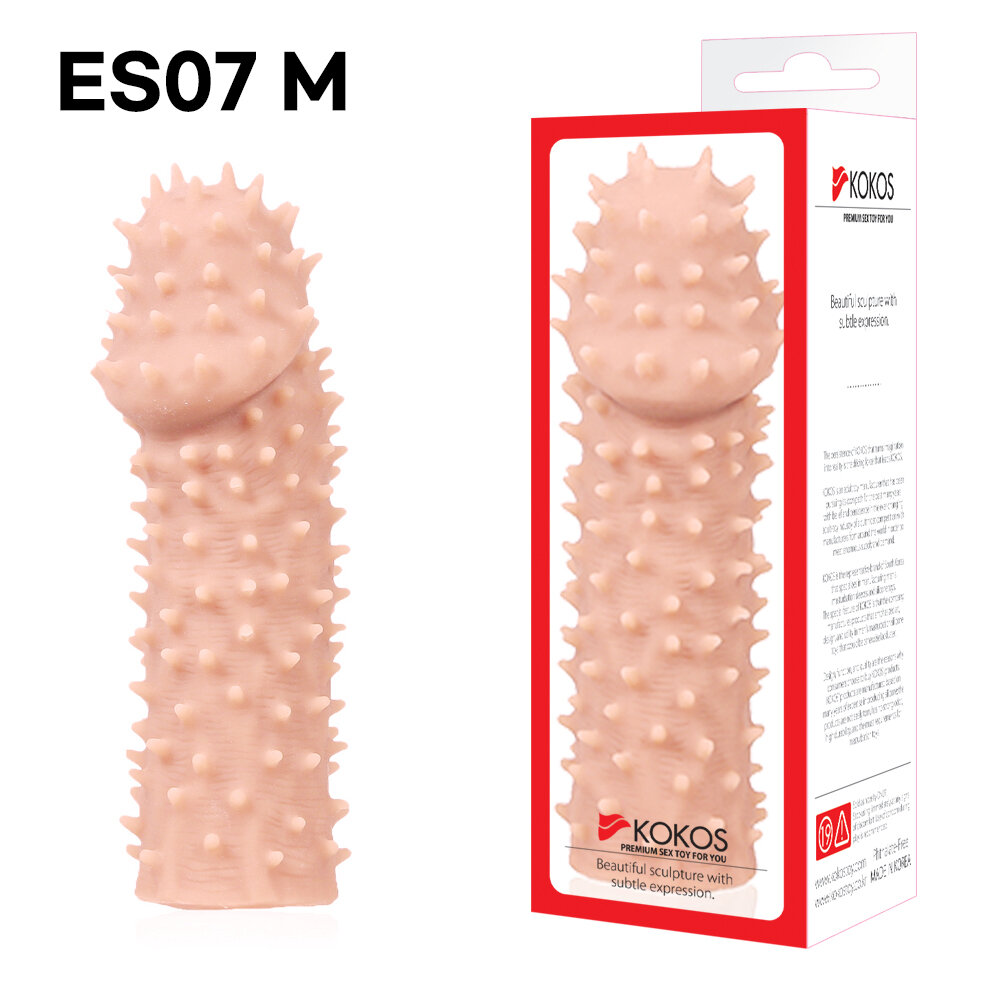 Насадка Kokos Extreme Sleeve с шипами для стимуляции, телесная, ТПЭ