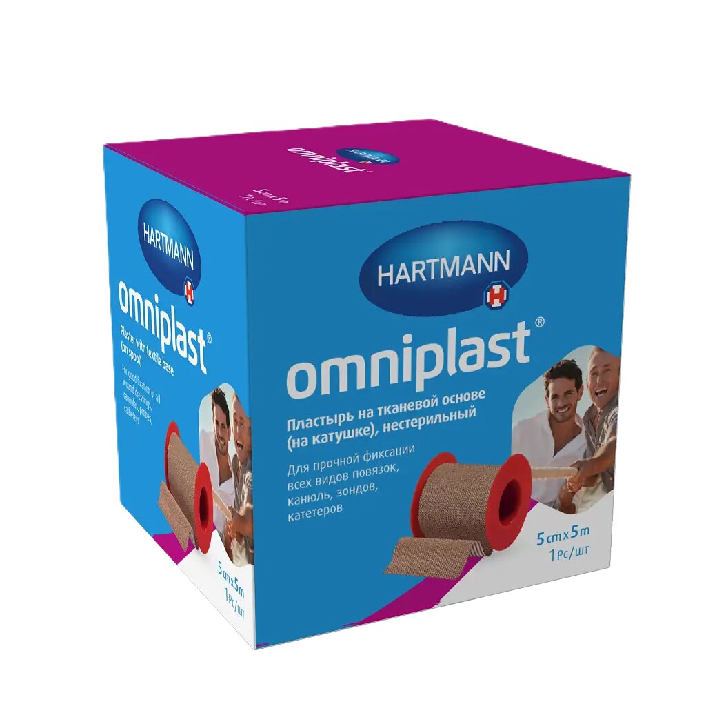 Пластырь Омнипласт/Omniplast тканевой телесного цвета 5 м х 5 см 1 шт
