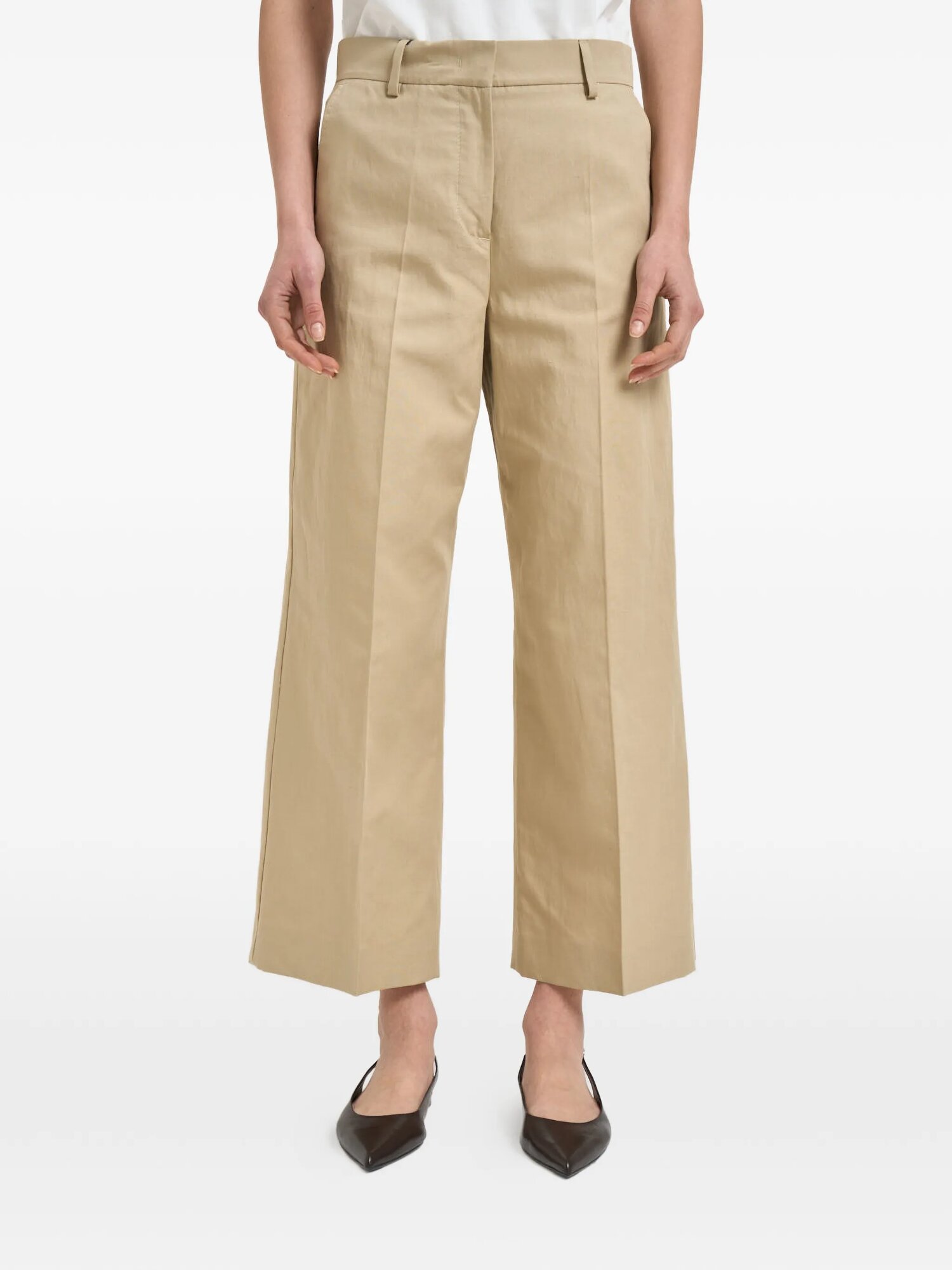 Брюки WEEKEND Pressed-crease cropped trousers, размер 42, разноцветный — фото 1