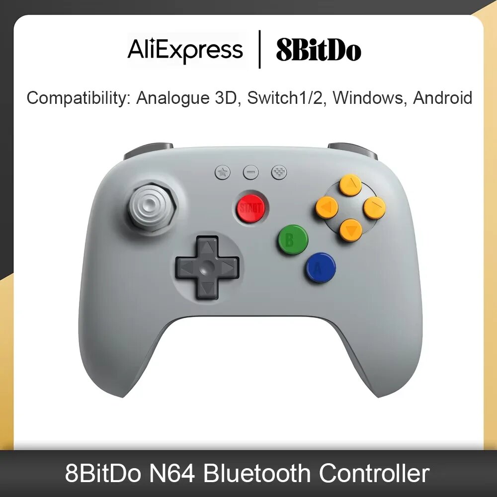 8BitDo N64 Bluetooth-контроллер Black для Switch, Windows, Android — фото 1