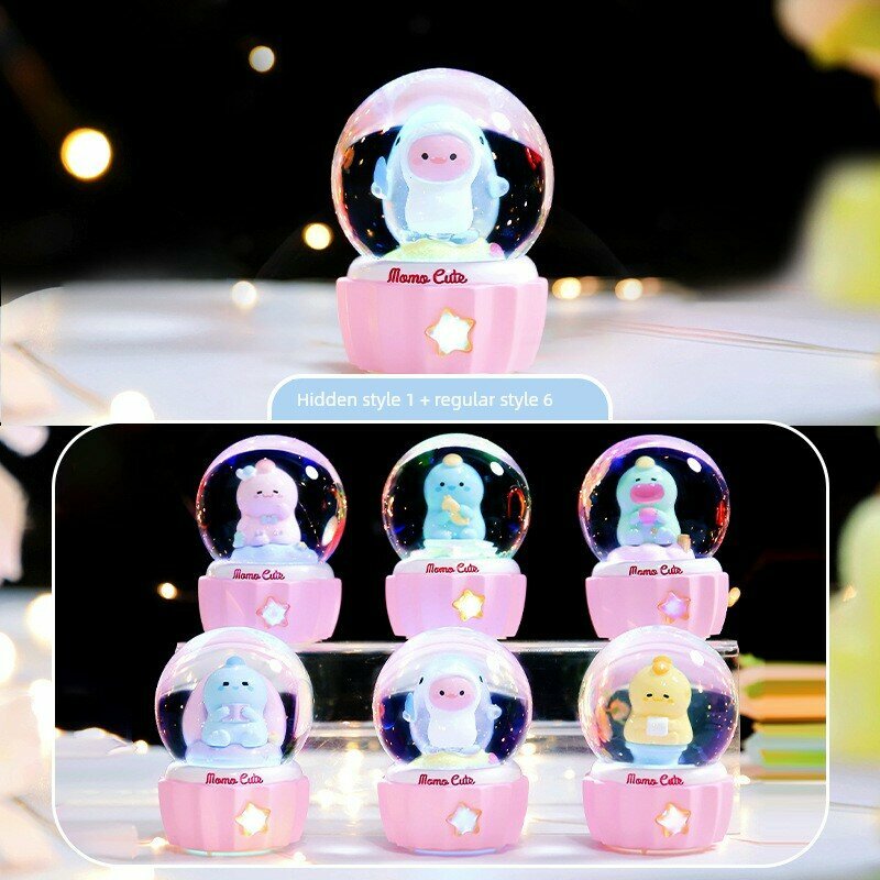 Новая коллекционная фигурка Momo Jelly Bean Dragon Crystal Ball: модная светящаяся ночная лампа-сюрприз для девочек,
