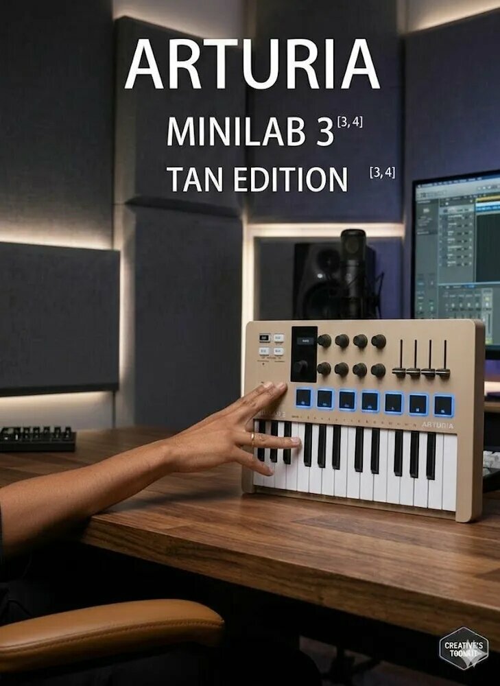 MIDIклавиатура ARTURIA MINILAB3 Доступно в пяти цветах миди клавиатура minilab 3 arturia(светло-бежевый)