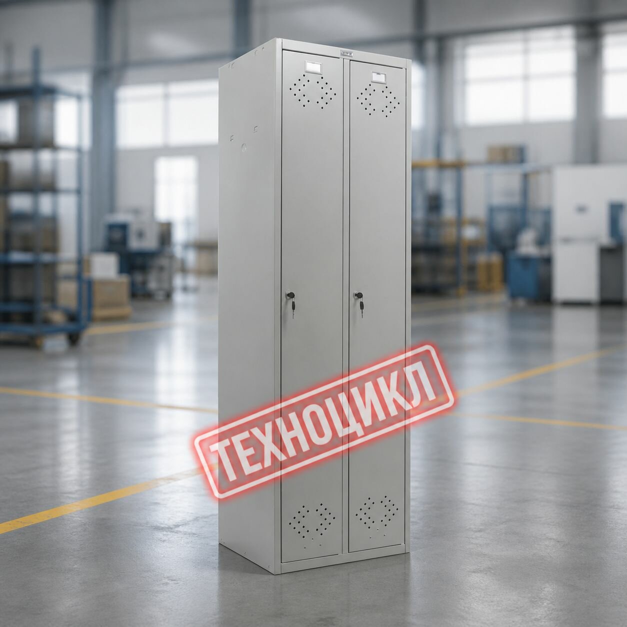 Шкаф для раздевалок стандартная серия ТЦ-ЛС-21 U, 1830х600х500 мм, серый RAL 7035 техноцикл