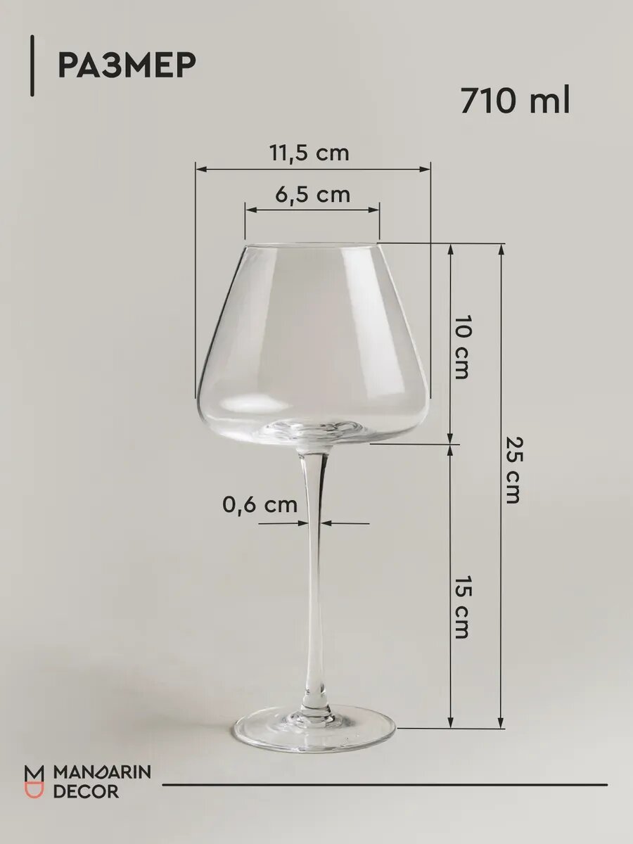 Бокалы для вина Mandarin Decor 710 мл 2 шт
