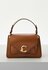 Сумка сэтчел COCCINELLE C-ME, фактура гладкая, коричневый