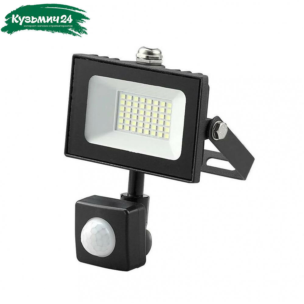 Прожектор светодиодный General GTAB-30BT-IP65-6500-IFR, 30 Вт, 6500К, IP65, датчик движения, черный