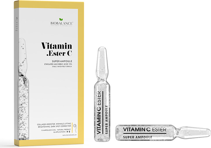 BIOBALANCE Ампула для лица с витамином С 15% Super Ampoule Vitamin C Ester Ethylated Ascorbic Acid 15% 5*30g