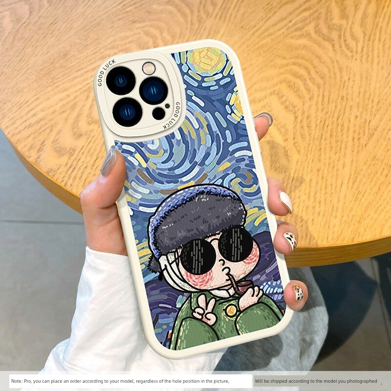 Чехол для iPhone 6 Plus из мягкого силикона с дизайном «Звездная ночь Ван Гога» в античном белом цвете