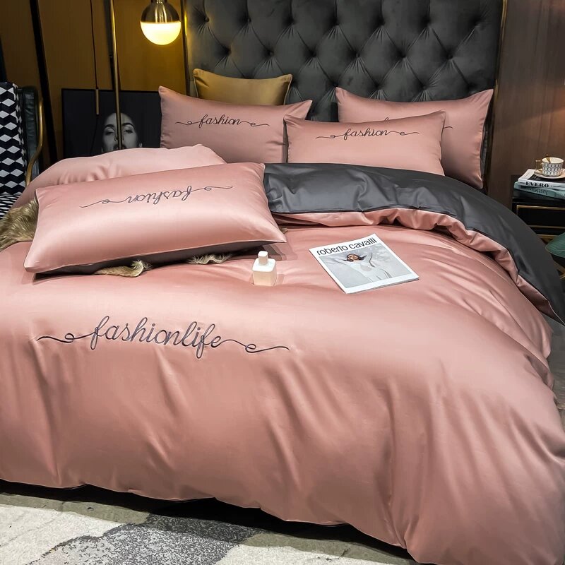 Комплект постельного белья Crystal Home Textiles класса люкс из 100% длинноволокнистого хлопка (140 нитей), 4 предмета: