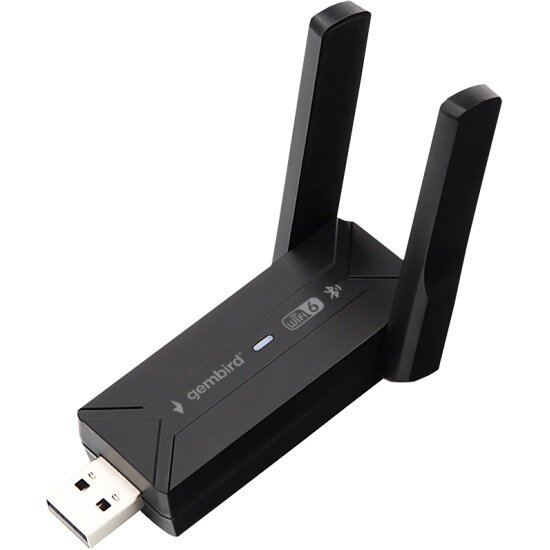 Gembird Сетевой адаптер WiFi+Bluetooth WNP-UA-013 900 Мбит, 2.4/5 ГГц, 2 антенны, USB, 802.11b/a/g/n