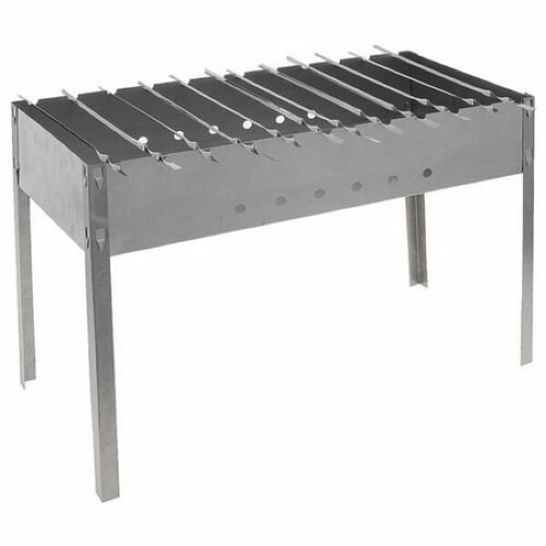 Мангал Комплект-Агро Привал разборный, со съемными ножками, стальной, серый, 720x320x720мм / товары для пикника
